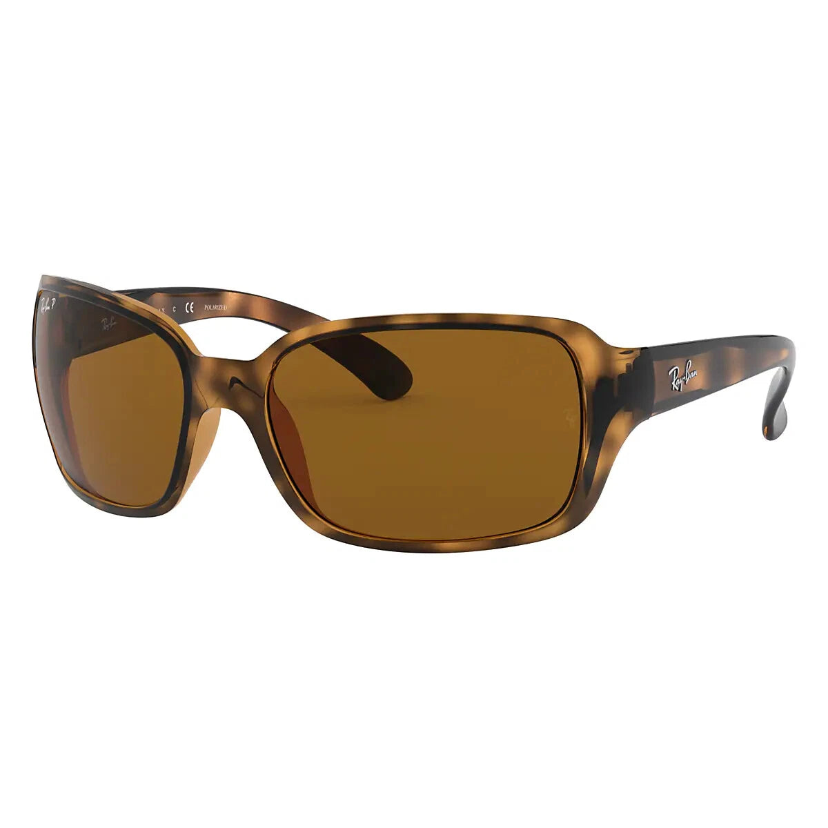 RAY-BAN RB4068 Tortoise Square Wrap B-15 Glass Lens Sunglasses 642 ...